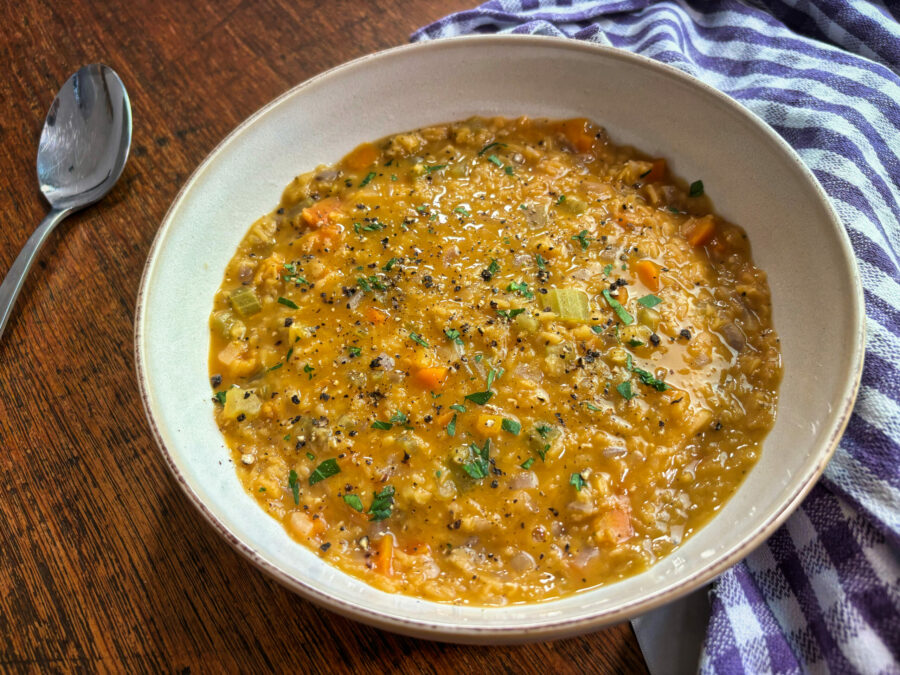 High Protein Red Lentil Soup Recipe: Rustic, Rich & Delicious