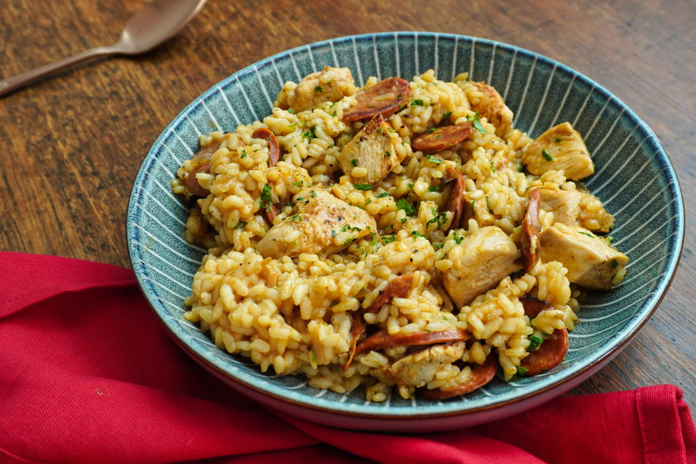 High-Protein Chicken & Chorizo Risotto: Easy One-Pan Recipe
